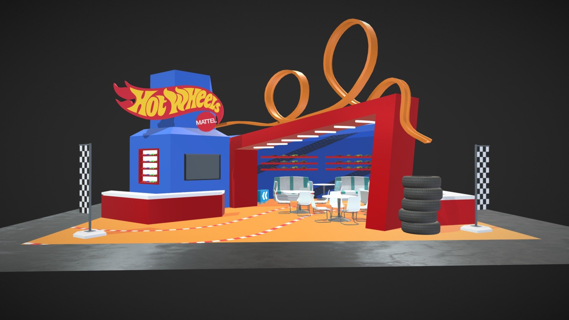 Hot Wheels Booth - 3D model by Sheena (@sheenaholm) [5802286] - Sketchfab