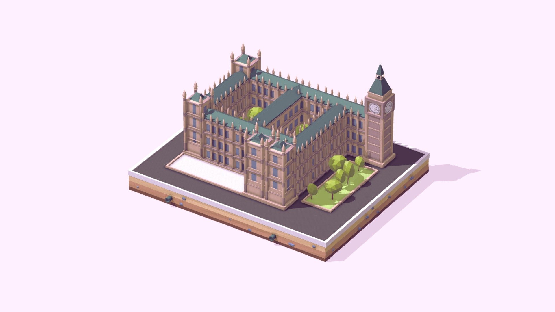 Cartoon Low Poly Big Ben Landmark - 3D model by antonmoek [5804a4c ...