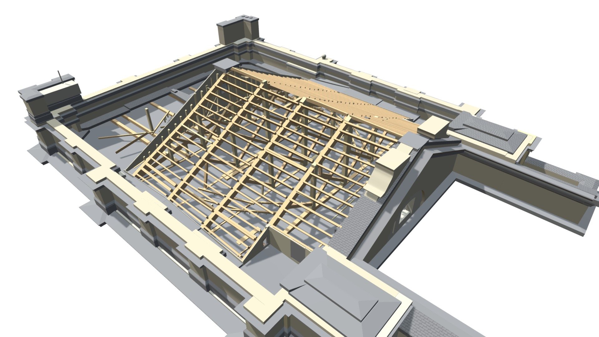 Blenheim Palace - Grand Hall Roof - 3DBM (H,C) - 3D model by SIAD ...