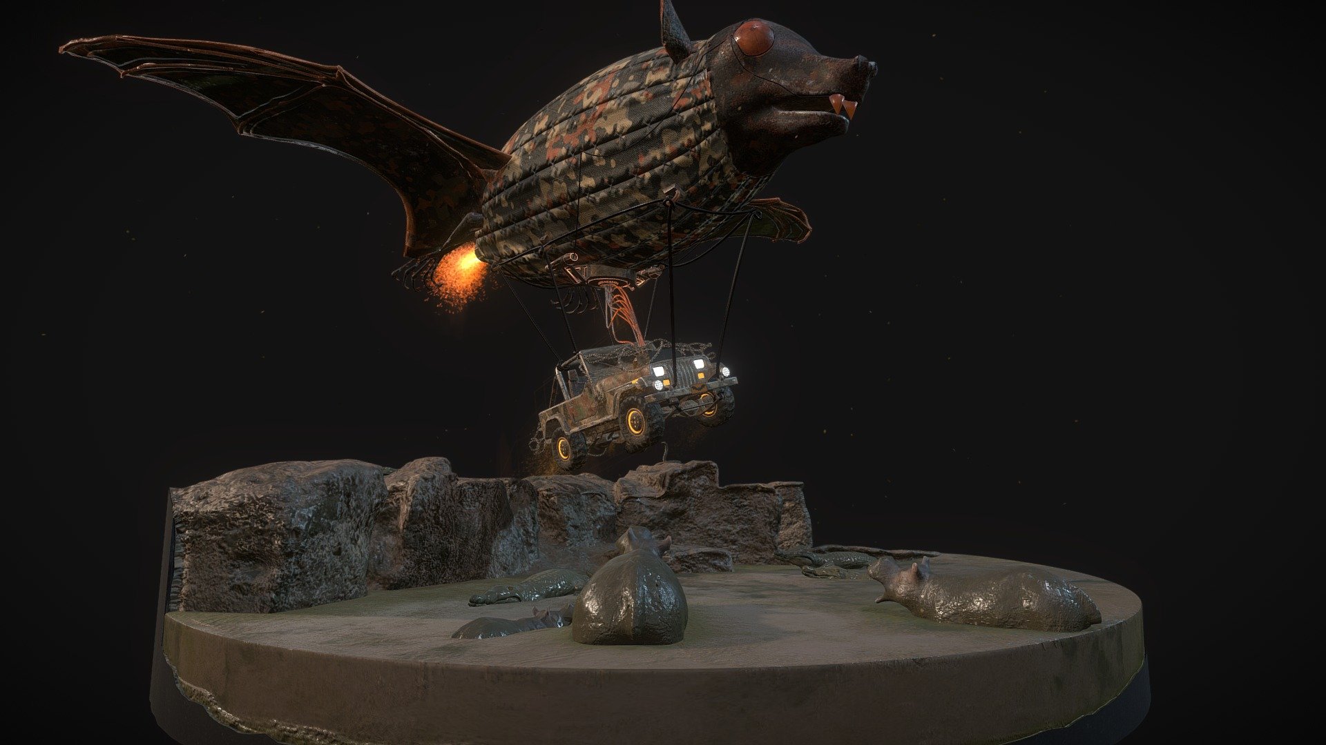 Safari Adventure Bat-Zeppelin - 3D model by Alexandre González Rivas ...