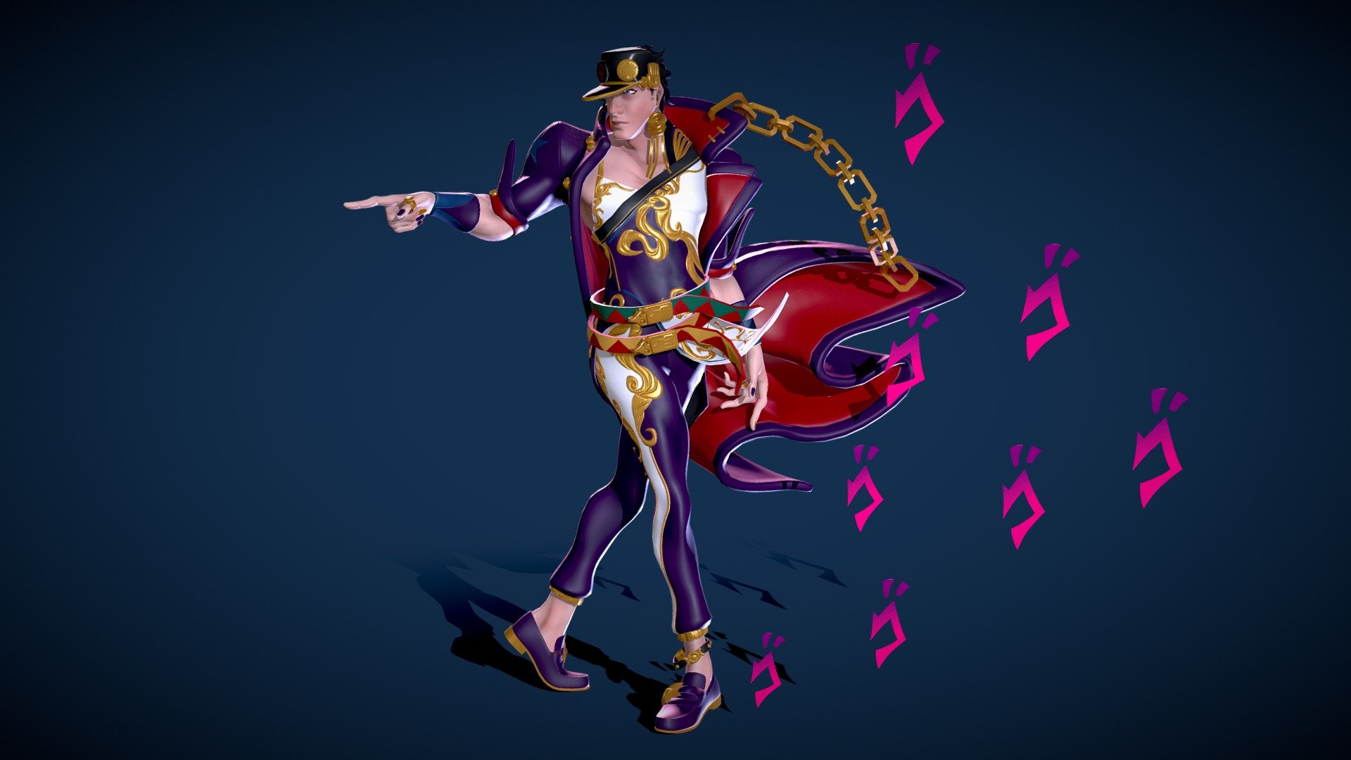 Jotaro Kujo - 3D model by Zaraś Piotr (@zarastm) [580fcc2] - Sketchfab
