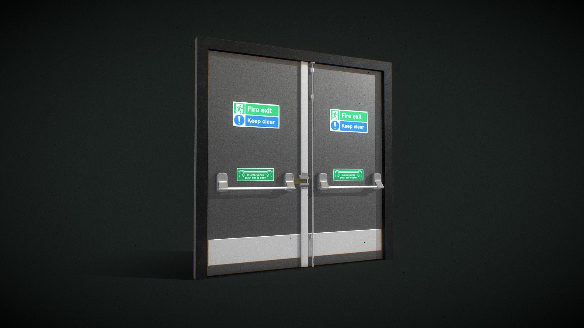 Emergency Fire Escape / Exit Door (Low Poly) - Download Free 3D model ...