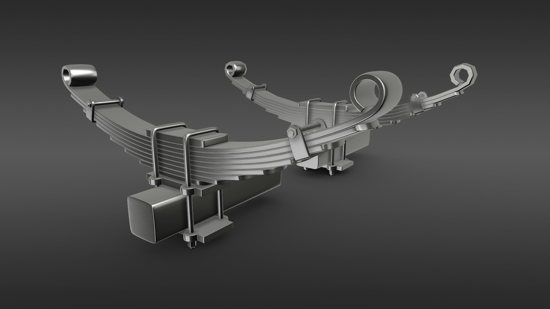 Heavy-Duty Truck Rear Leaf Spring Suspension - Download Free 3D model ...