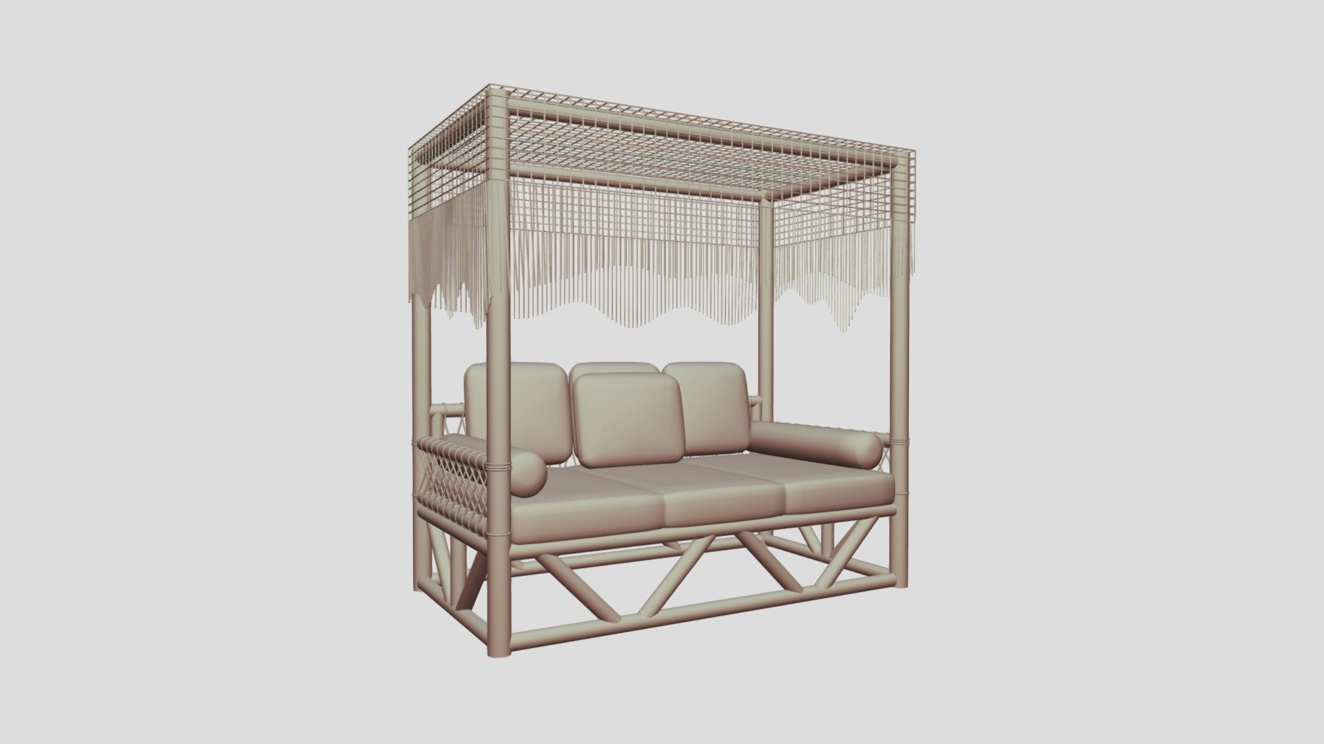 Rectangular Boho daybed, For Outdoor - 3D model by dhe2artvis [581b127 ...