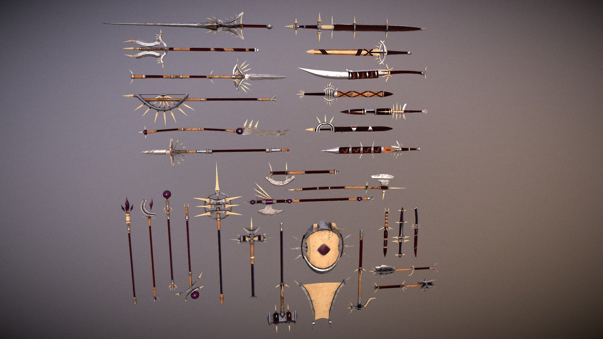 Bone Weapons Sharp Pack - Buy Royalty Free 3D model by Helyeouka ...