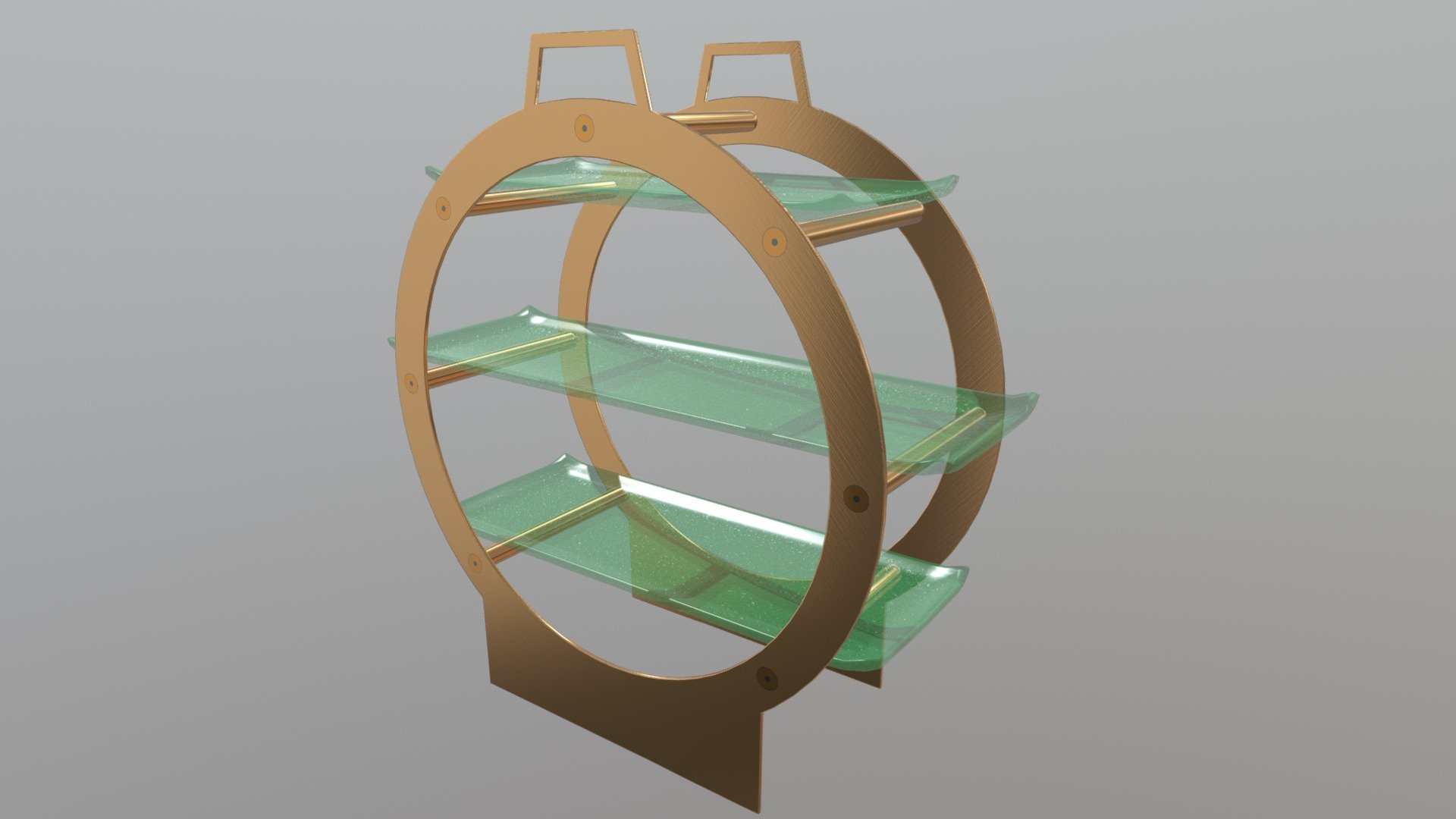 BES14601 Brass With Handles , Green Ting Shelf - 3D model by Salman ...