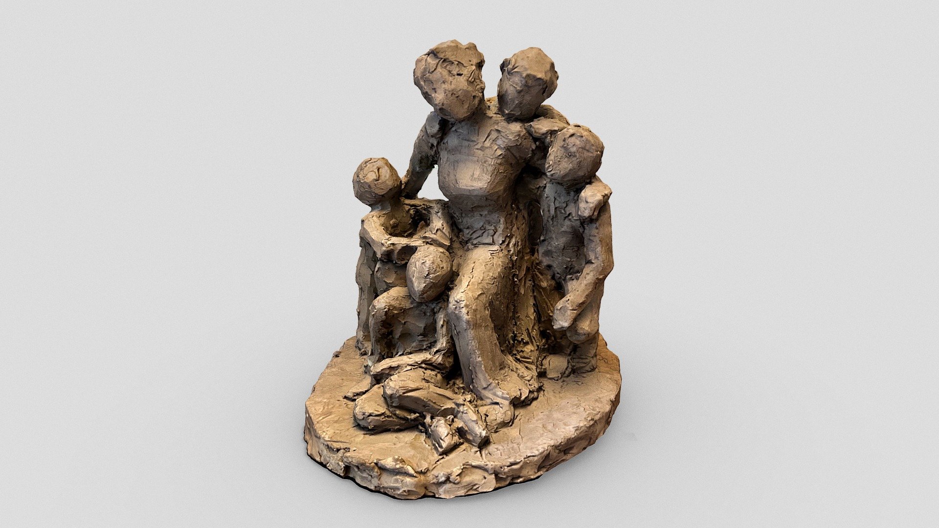 Mother & four kids (clay sculpture) - Download Free 3D model by Emm ...