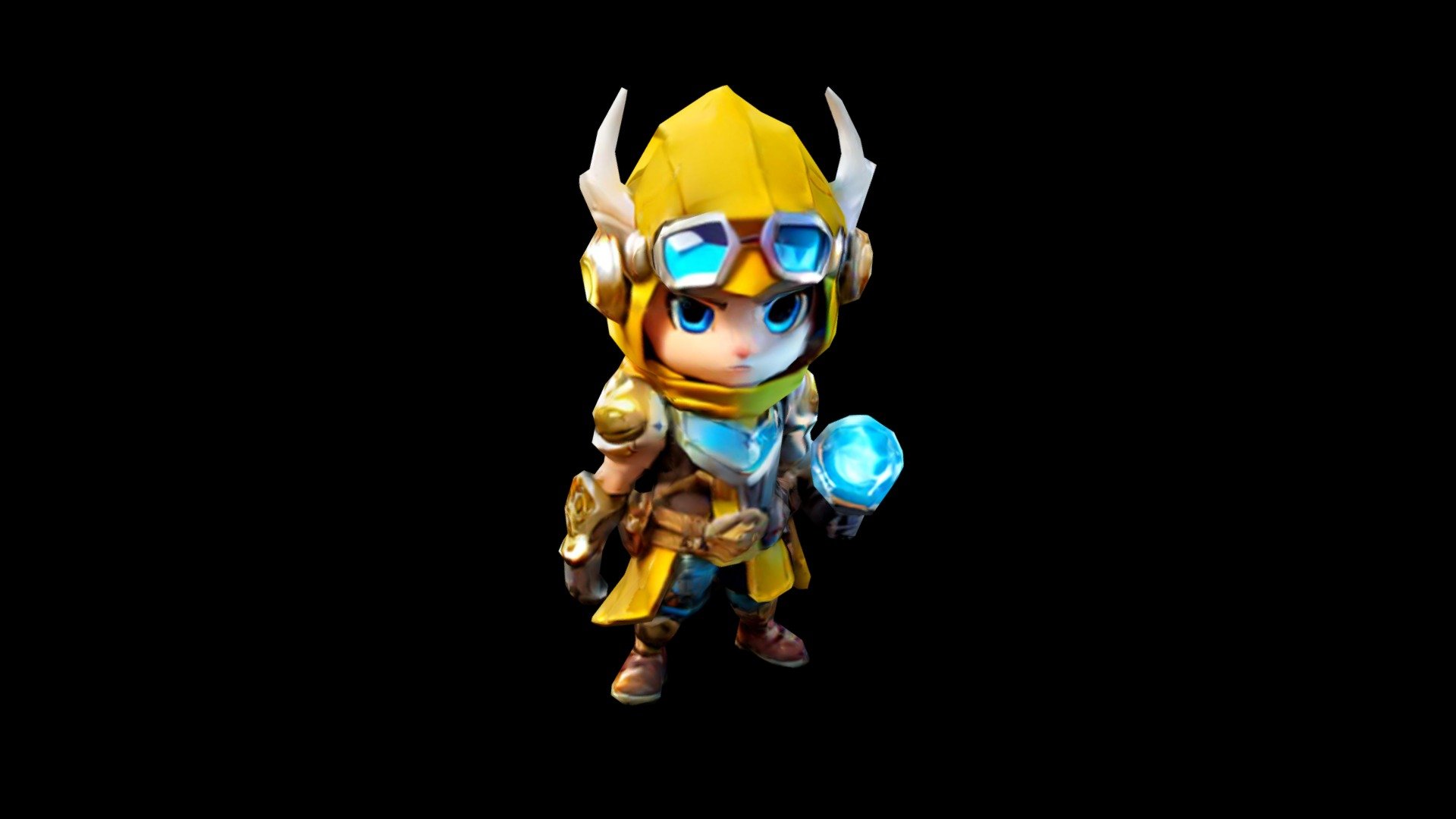 Minecraft hero adorned in golden armor and blue - Download Free 3D ...
