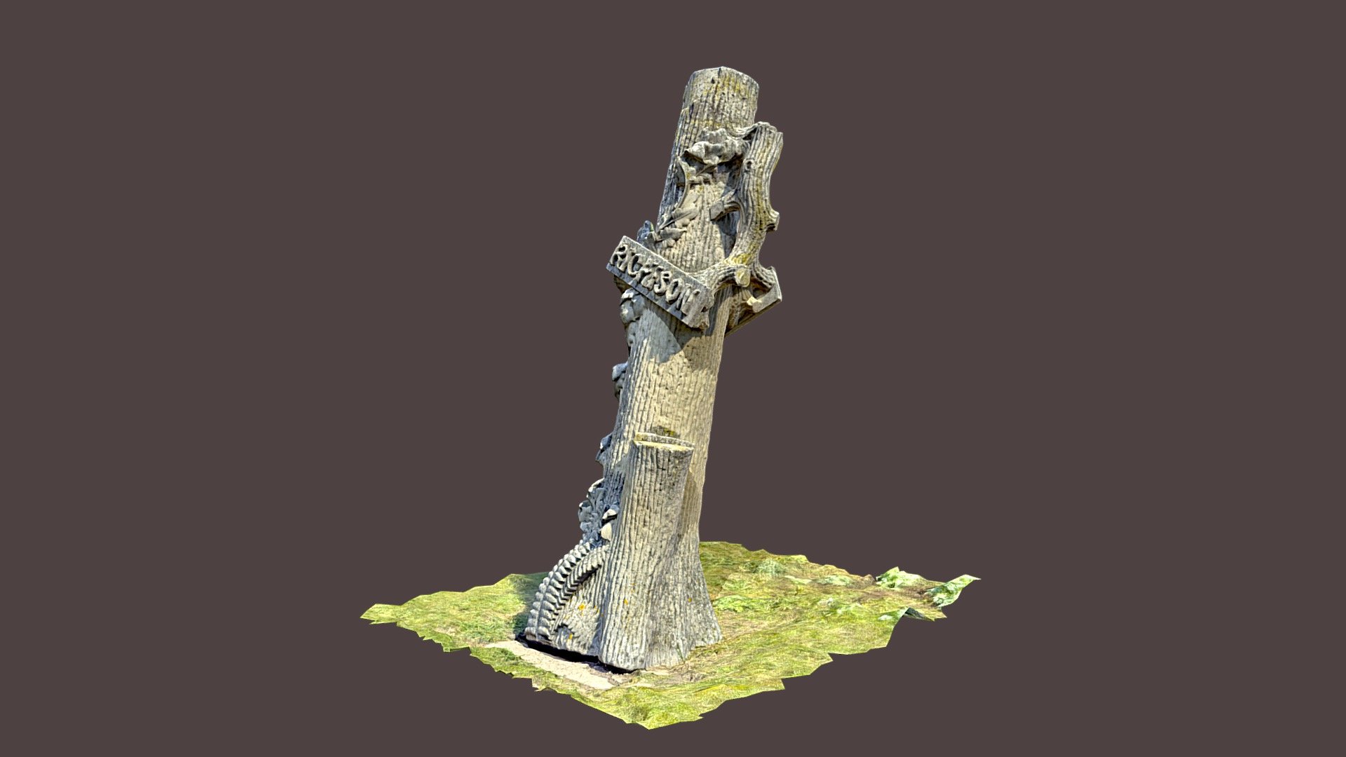 Richison Tree Trunk Grave Monument - Download Free 3D model by ...