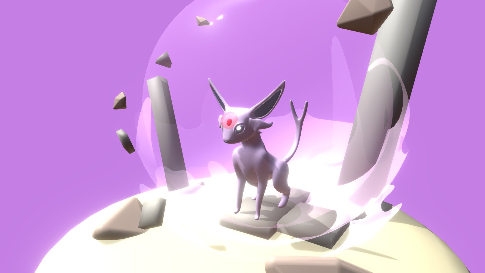 Espeon_Super_saiyan_1 - Download Free 3D model by spritemare [58480b7] - Sketchfab