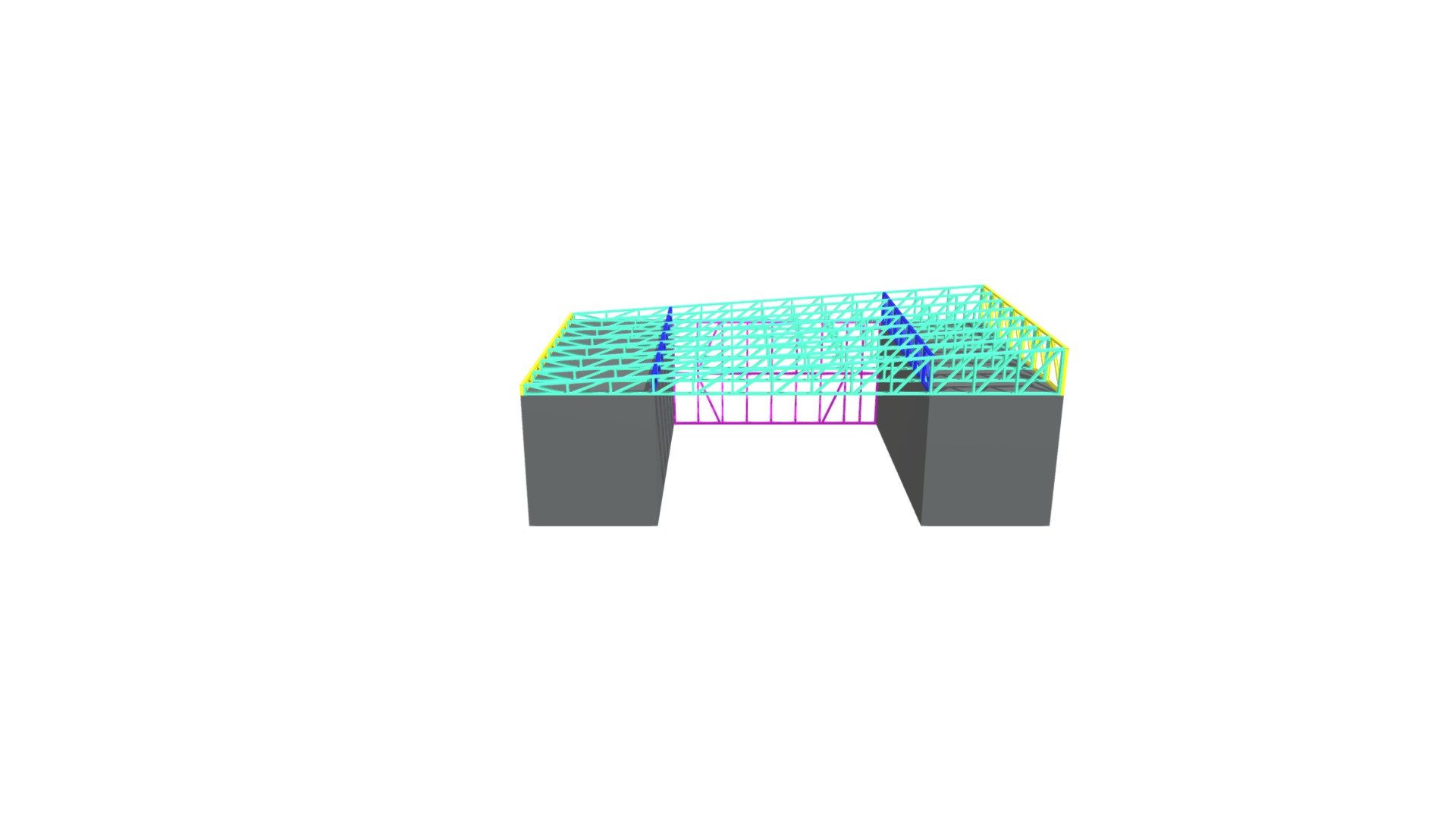 5m Gap Container Roof Framing - Download Free 3D model by Steel Frames ...