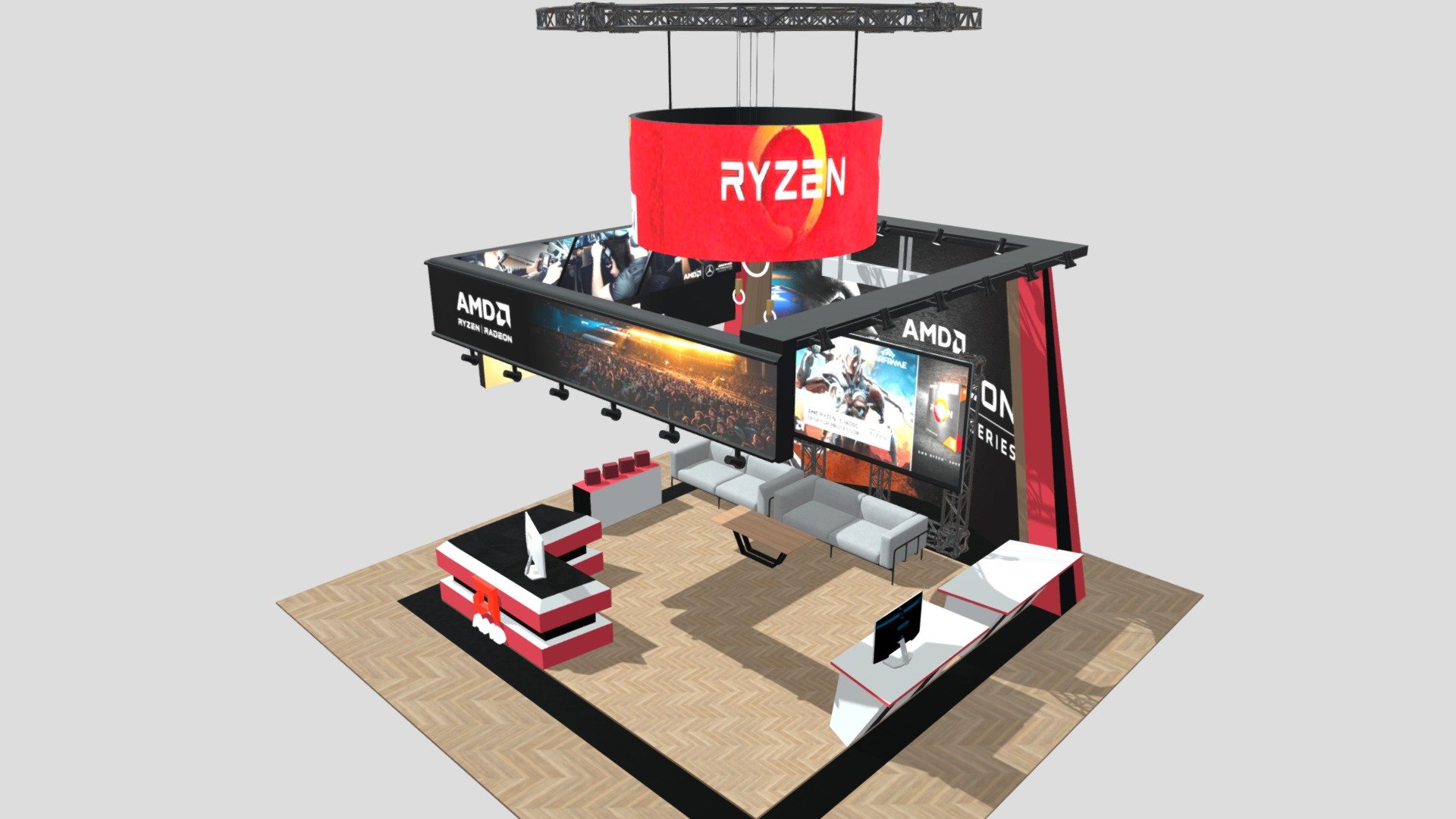 AMD Booth - Download Free 3D model by Anshul Sharma (@anshulsharmaji553) [584ddb0] - Sketchfab