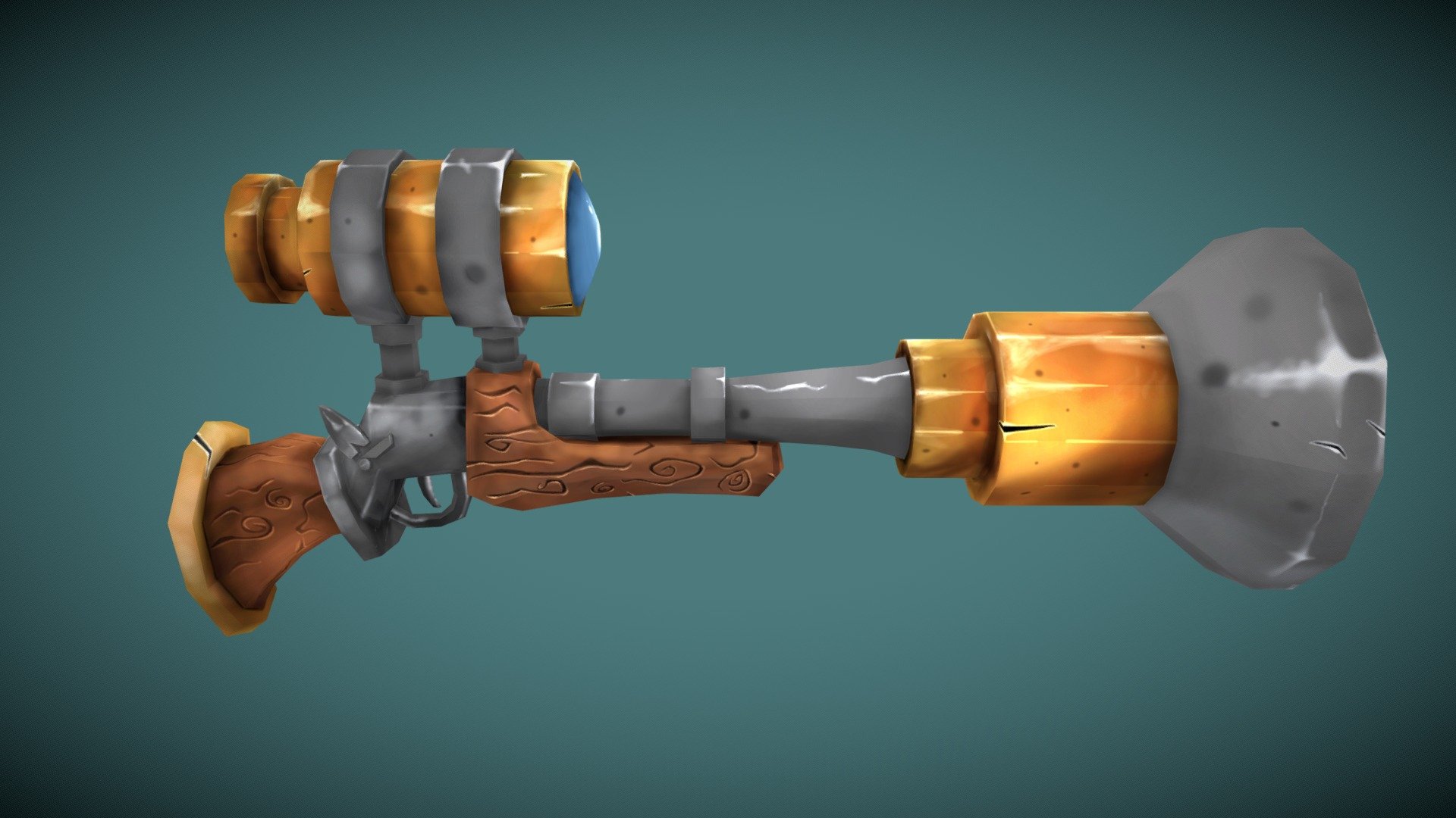 Stylised Gun - 3D model by singhudhey [5860a51] - Sketchfab