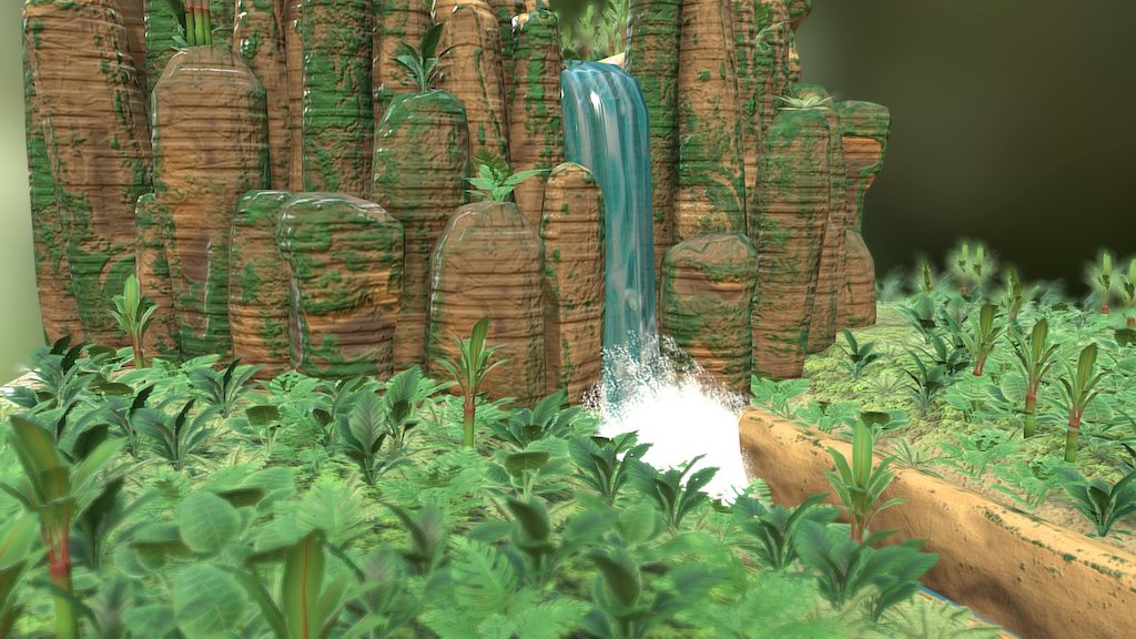 Waterfall - 3D model by Bonnier Vincent (@bonniervincent) [586238a ...