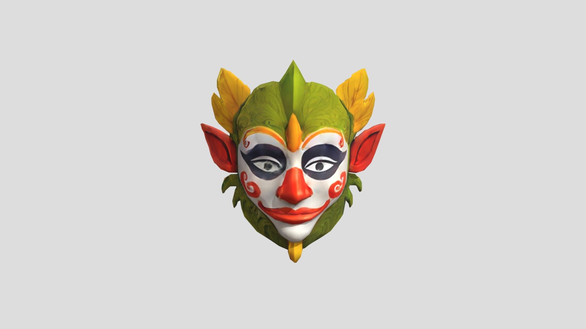 A colorful mask with red, yellow, and green colo - Download Free 3D ...