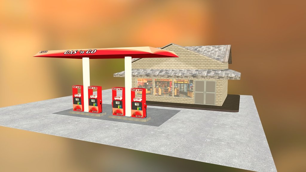 Gas Station - 3D model by jeffmorrice [5868778] - Sketchfab