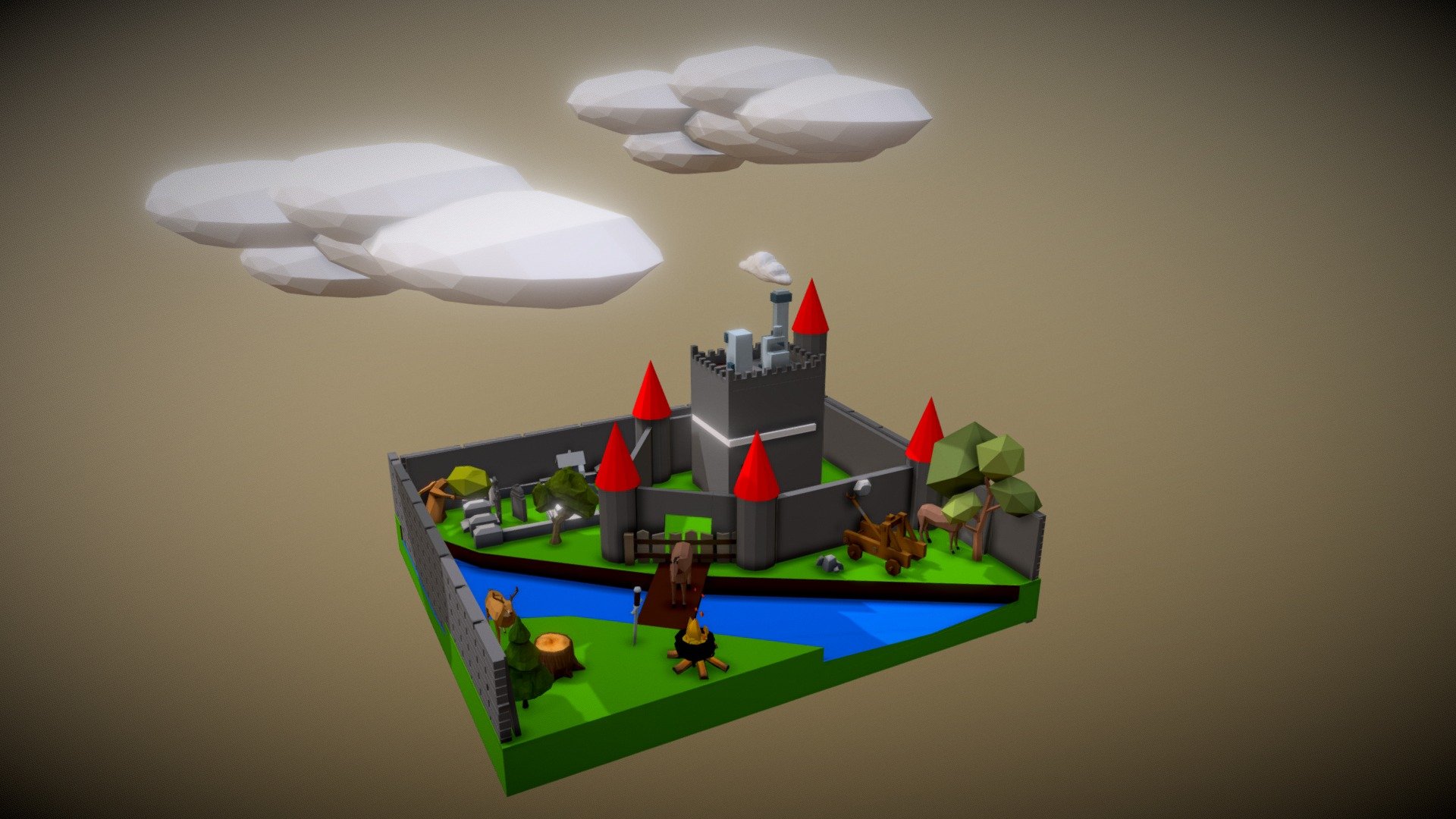 Low Poly Castle - Download Free 3D model by jafetmorales [5870d34 ...