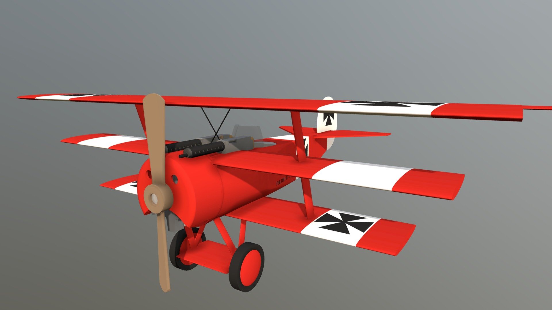 Fokker Dr1 Triplane - 3D model by The fancy bear (@A_fancy_bear ...