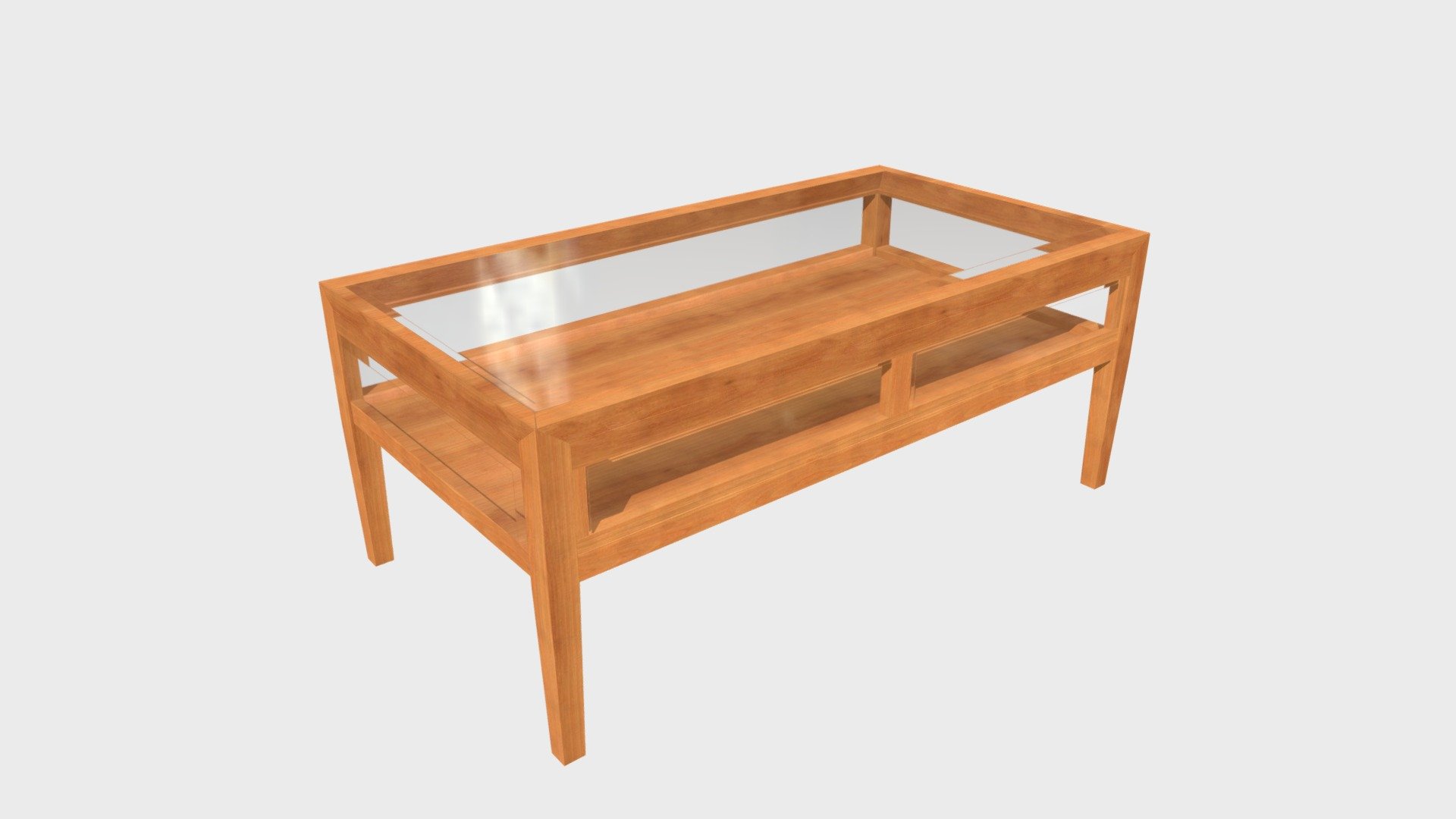 Wooden display table with glass panels - Buy Royalty Free 3D model by ...