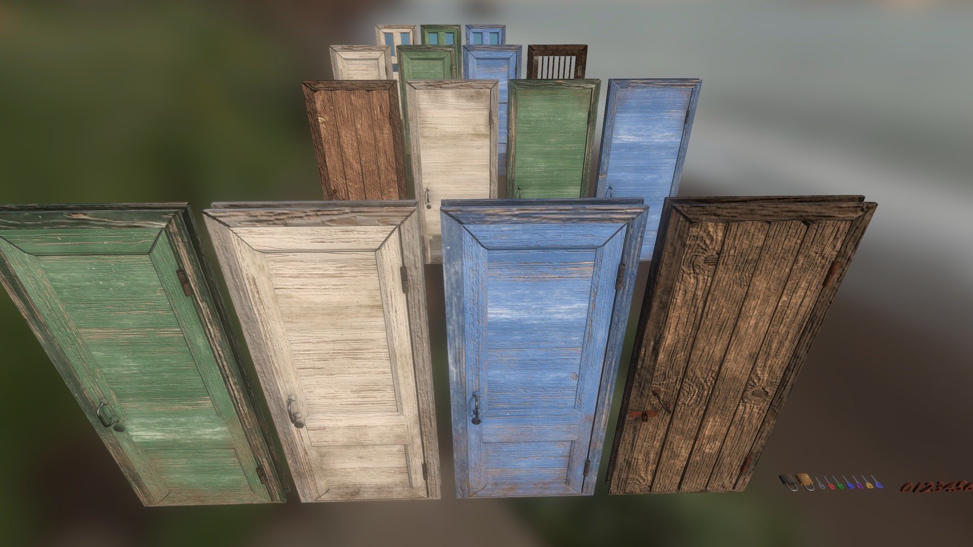 Door Pack Asset + key pack (one material) - Download Free 3D model by T ...