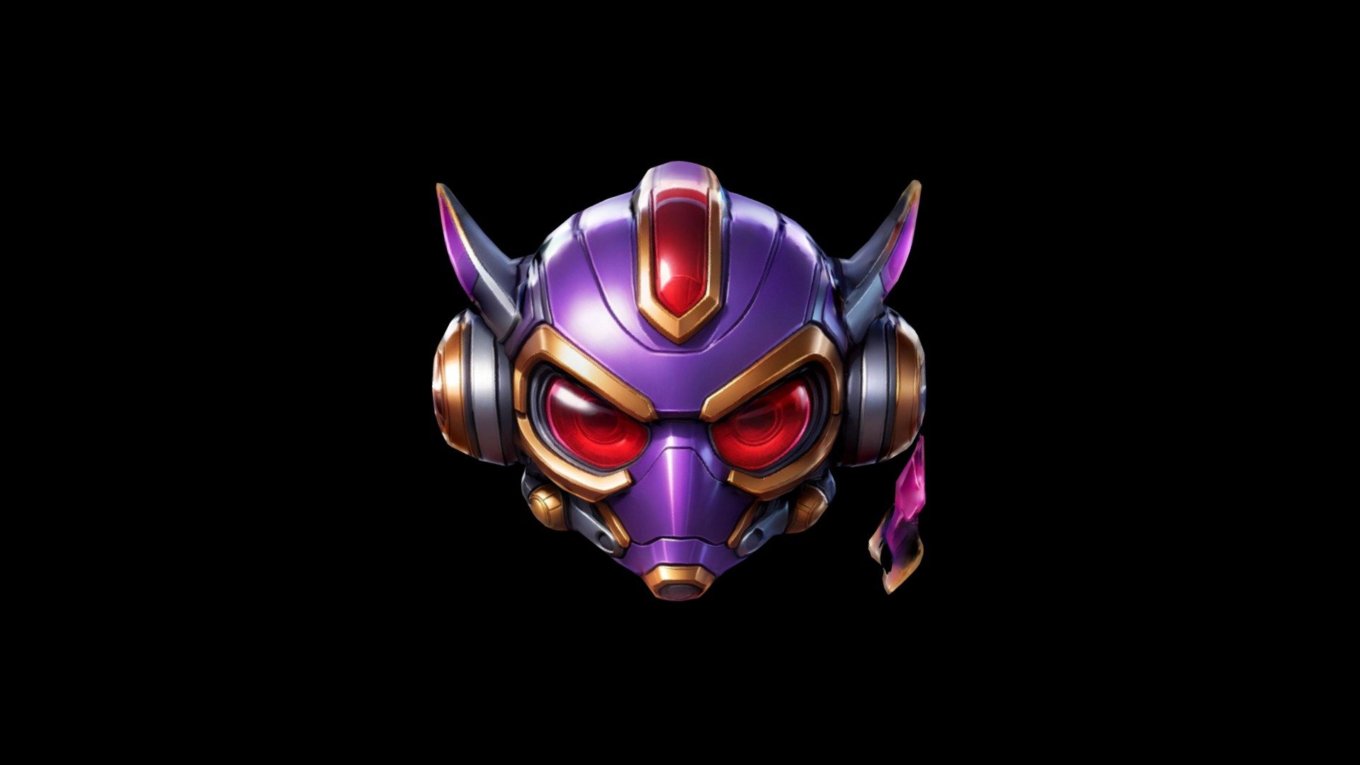 An angry purple robot with red eyes and horns. I - Download Free 3D ...