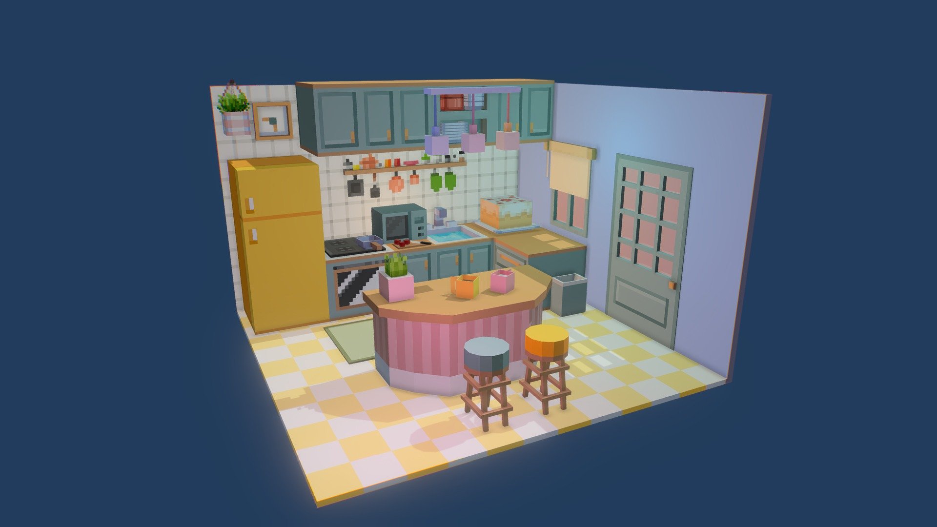 Kitchen Room - Blockbench - 3D model by Best_Long (@best.v.long ...