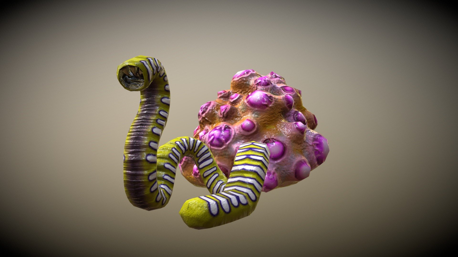 Mother Worm with eggs - 3D model by Elyse Darby (@elysed) [58a28d8 ...