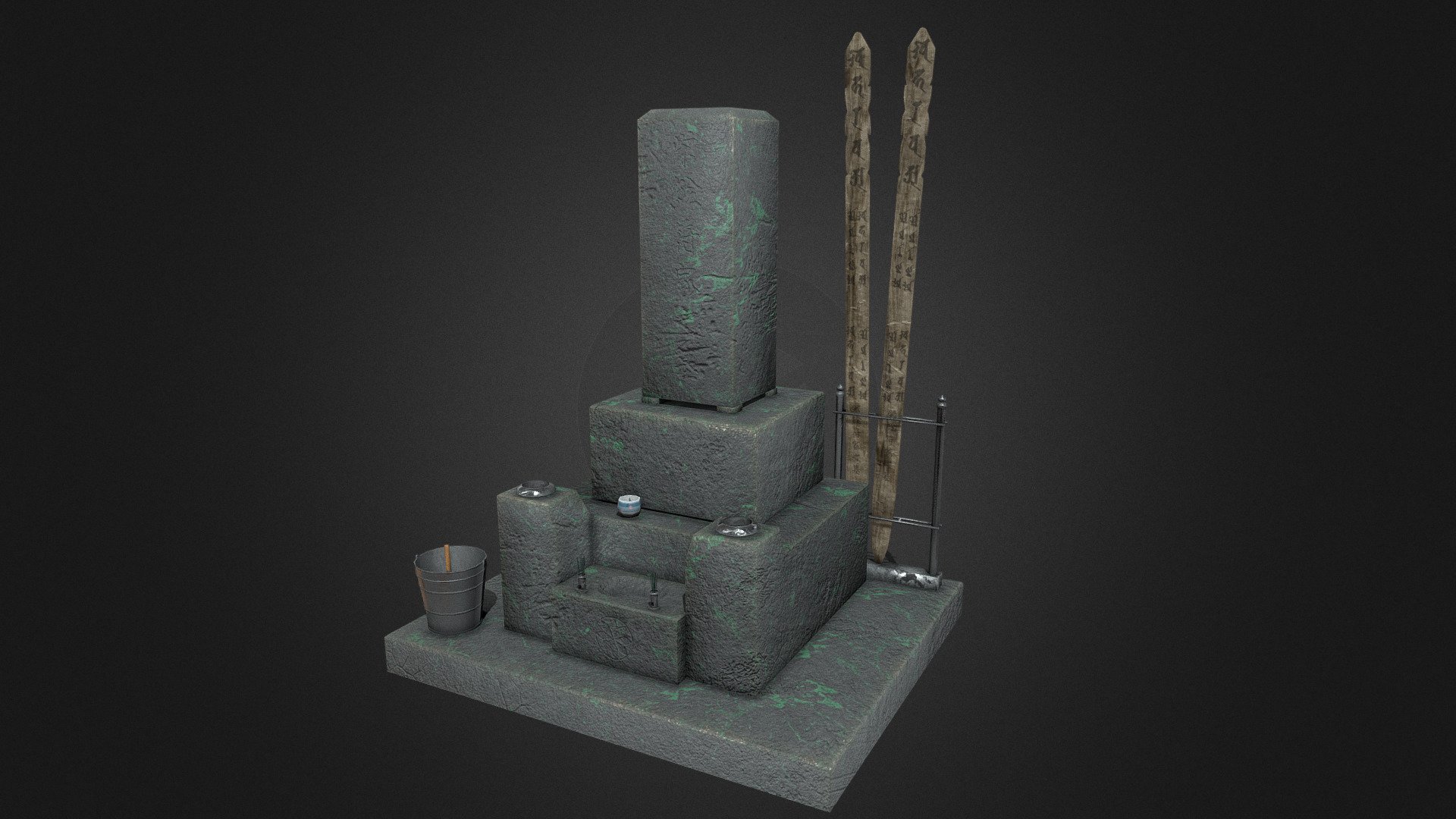 Japanese Grave:日本の墓 - 3D model by tuma_youzyo/T_Y (@tumayouzi) [58a779f ...