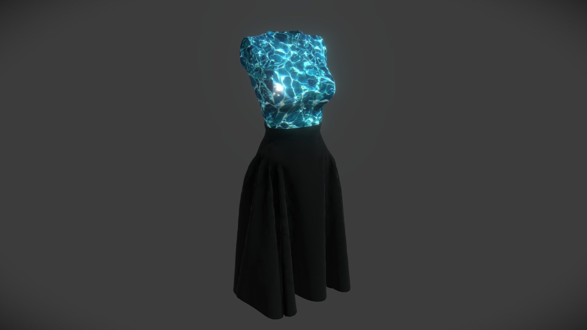 Water pattern dress - 3D model by simbole.director [58a912b] - Sketchfab