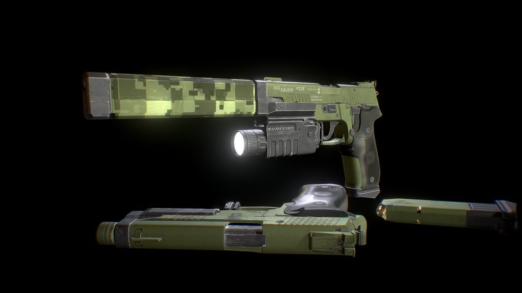 P226 Sig Sauer Custom Camo - 3D model by max2211 [58ad7b4] - Sketchfab