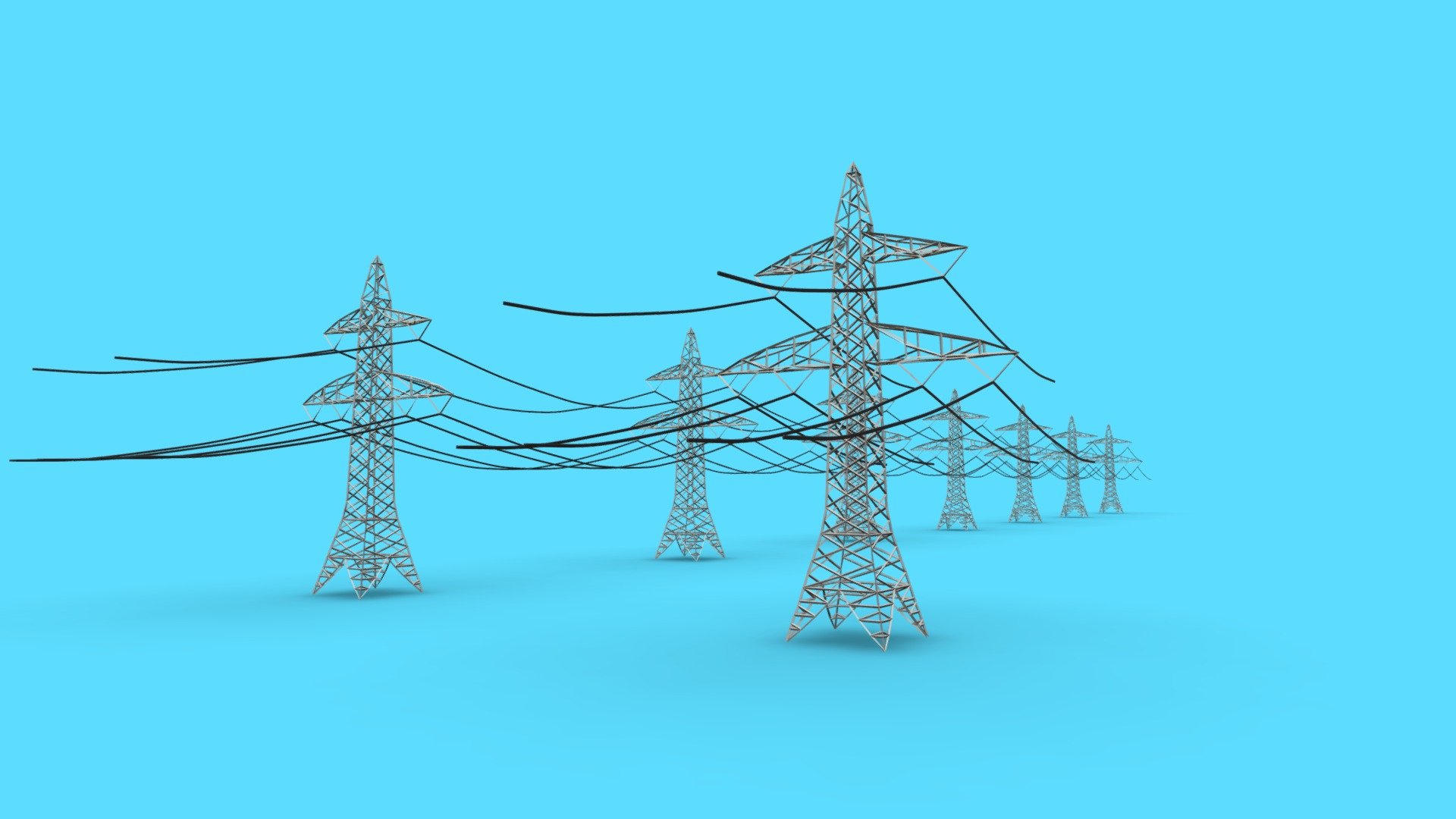 Low Poly Electric Pylon Stylized - German Style - 3D model by ...