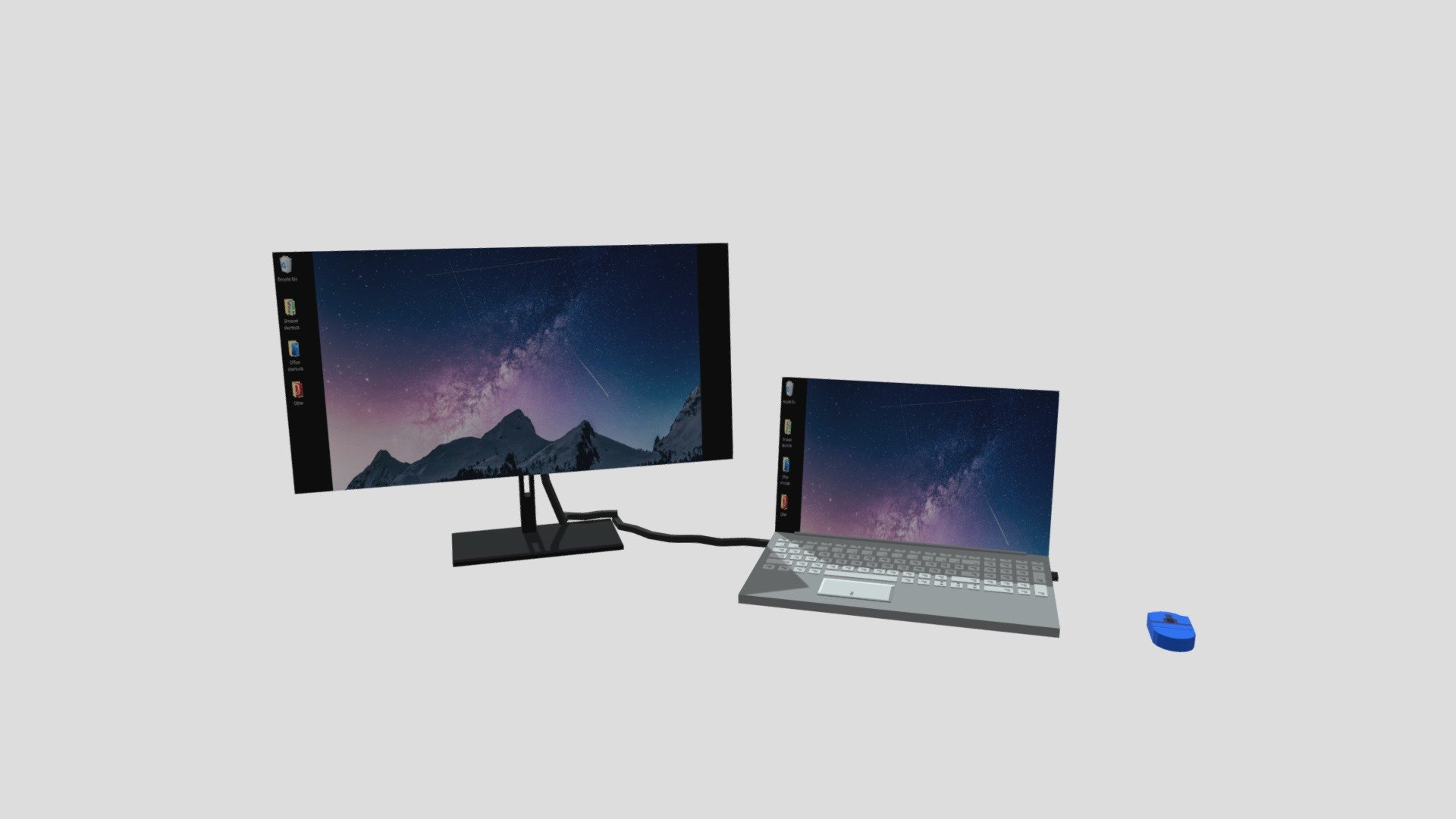 My computer Setup - 3D model by martial_arty [58bb10d] - Sketchfab