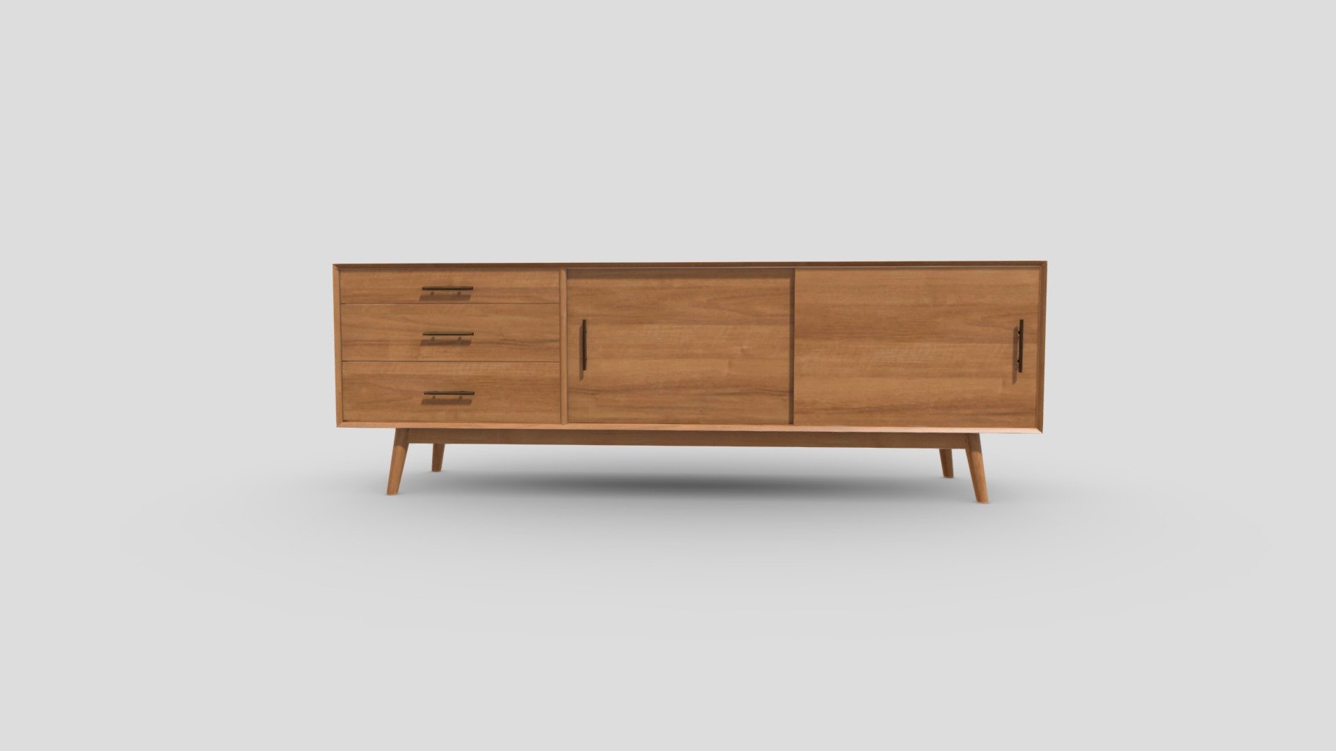 Mid Century Media Console - Buy Royalty Free 3D model by interior model ...