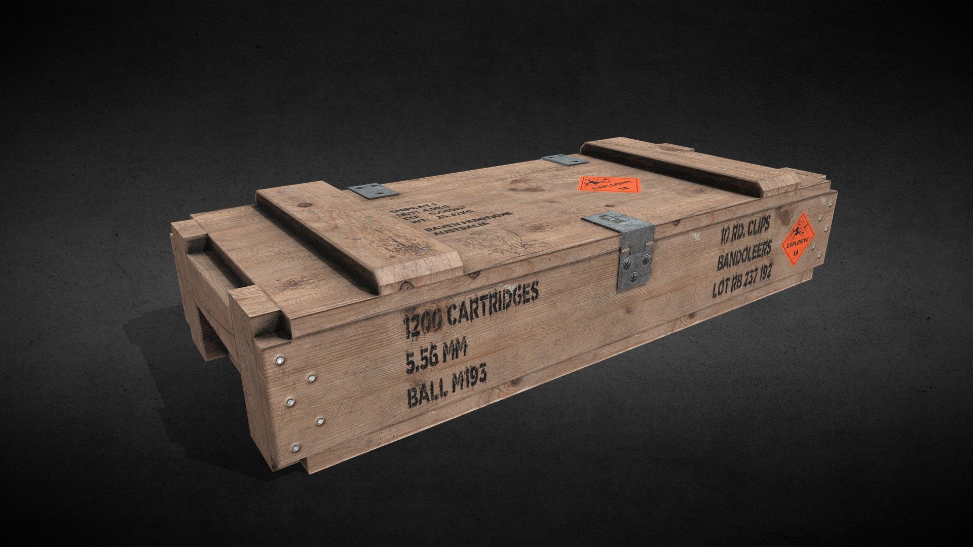 Wooden Ammo Crate - Download Free 3D model by Raven_Bathory [58c3bb3 ...