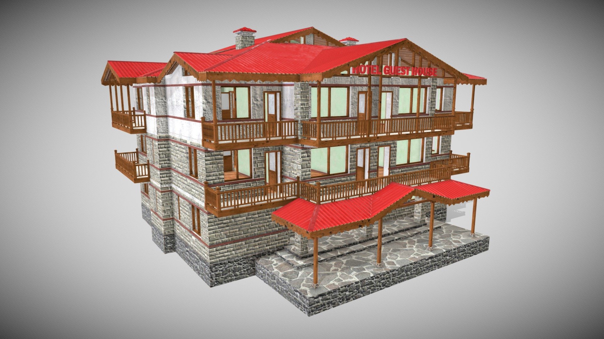Mountain Guest House - Buy Royalty Free 3D model by Francesco Coldesina ...