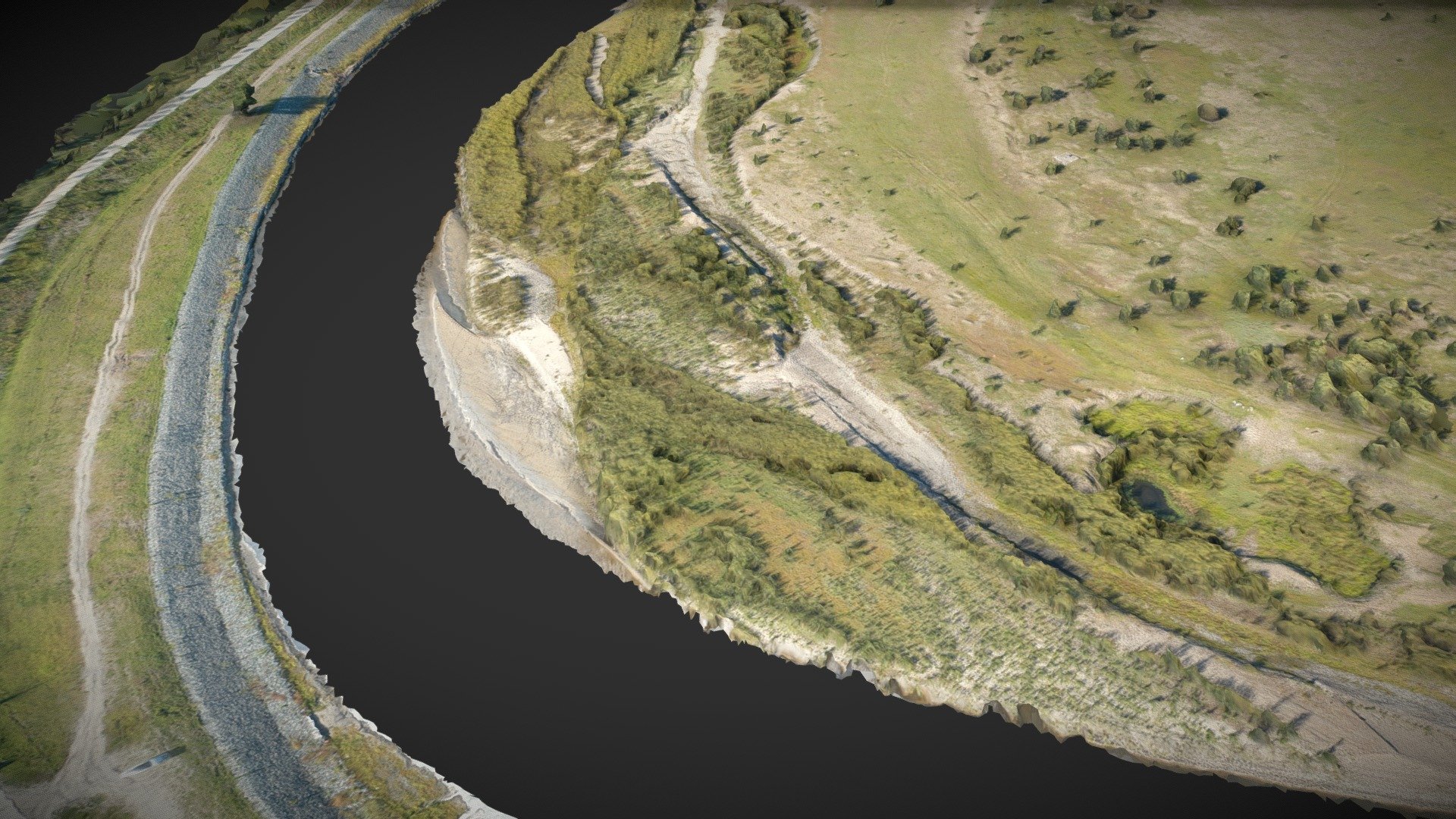 Grassland, levee and riverway - Download Free 3D model by Metazeon ...