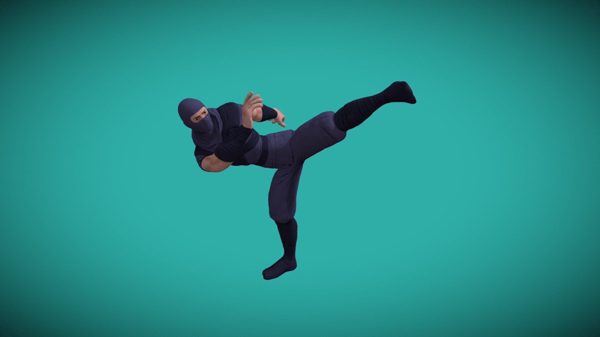 Ninja Character Kicks in Battle - 3D model by LasquetiSpice [58d2166 ...