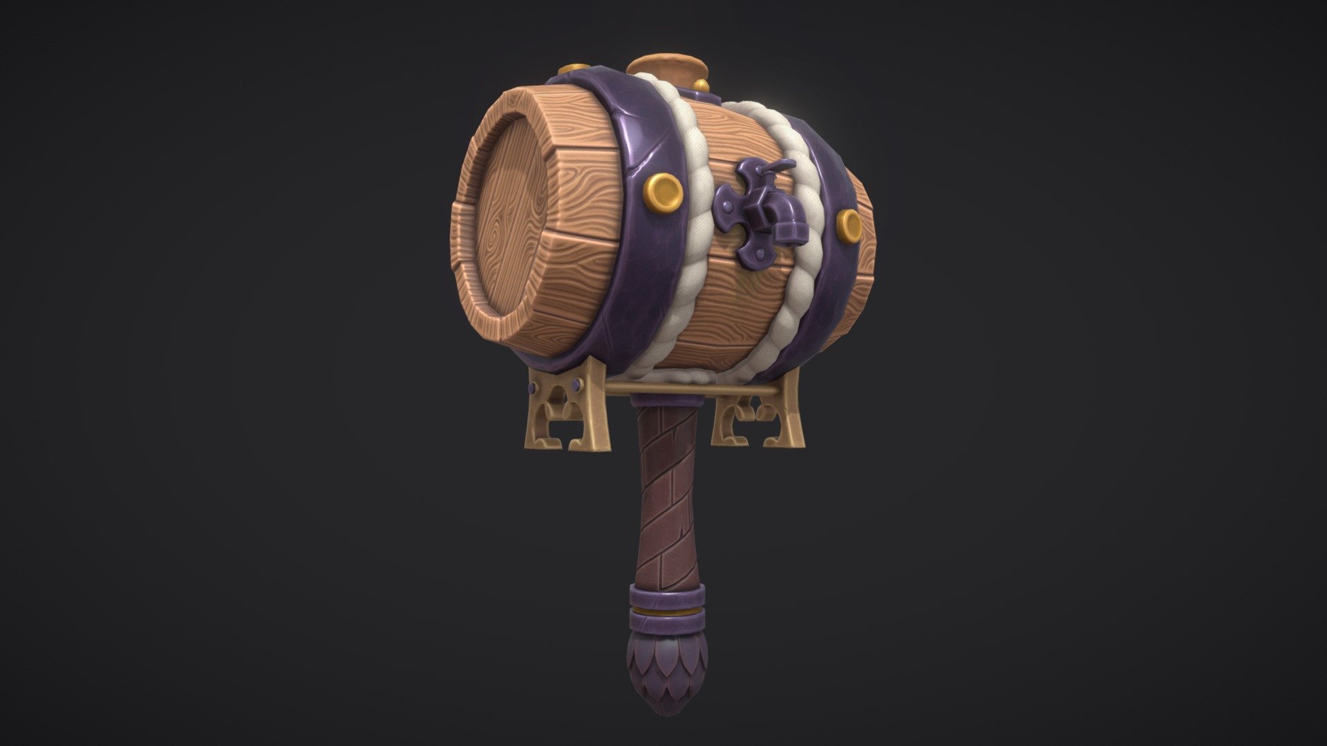 Barrel hammer - 3D model by Inika [58d6239] - Sketchfab