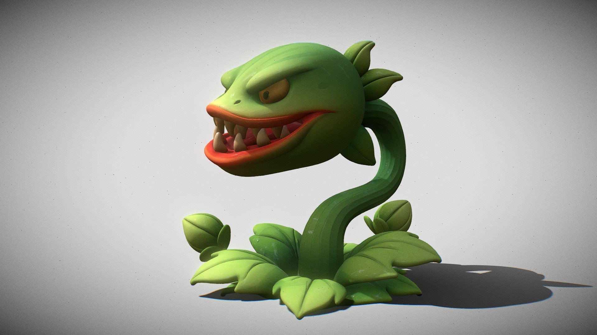 Cartoon flesh-eating plant with animations - Download Free 3D model by ...