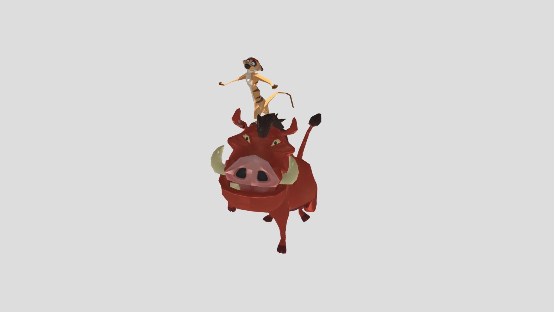Timon And Pumbaa - Download Free 3D model by brandonwerkheiser22 [58dcaa1] - Sketchfab