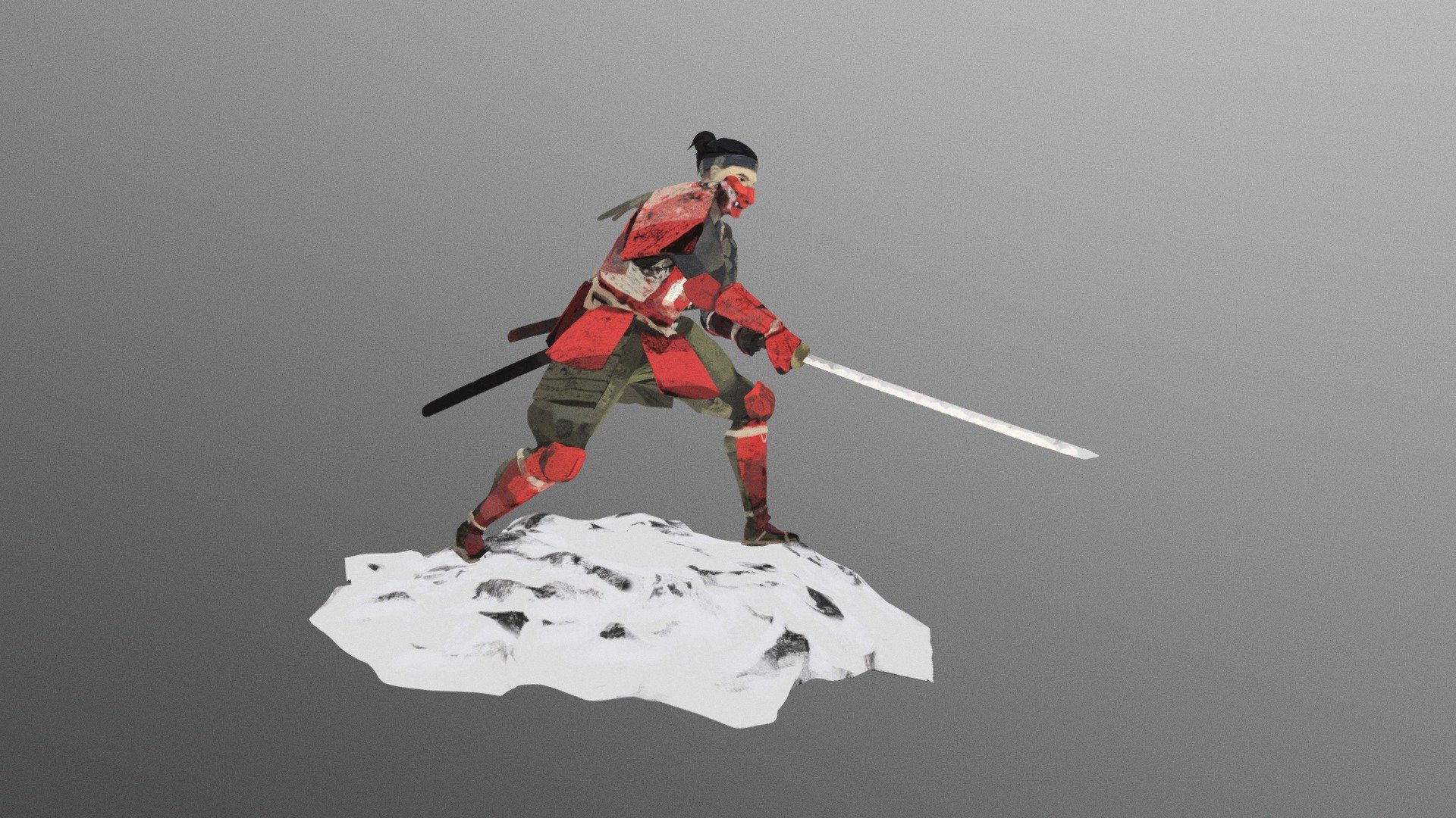 Red samurai - 3D model by QuintusC [58dd053] - Sketchfab