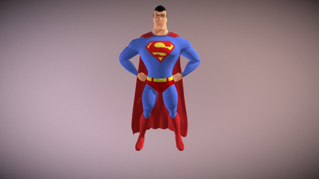 Superman Cartoon character - 3D model by YaKoM [58de695] - Sketchfab