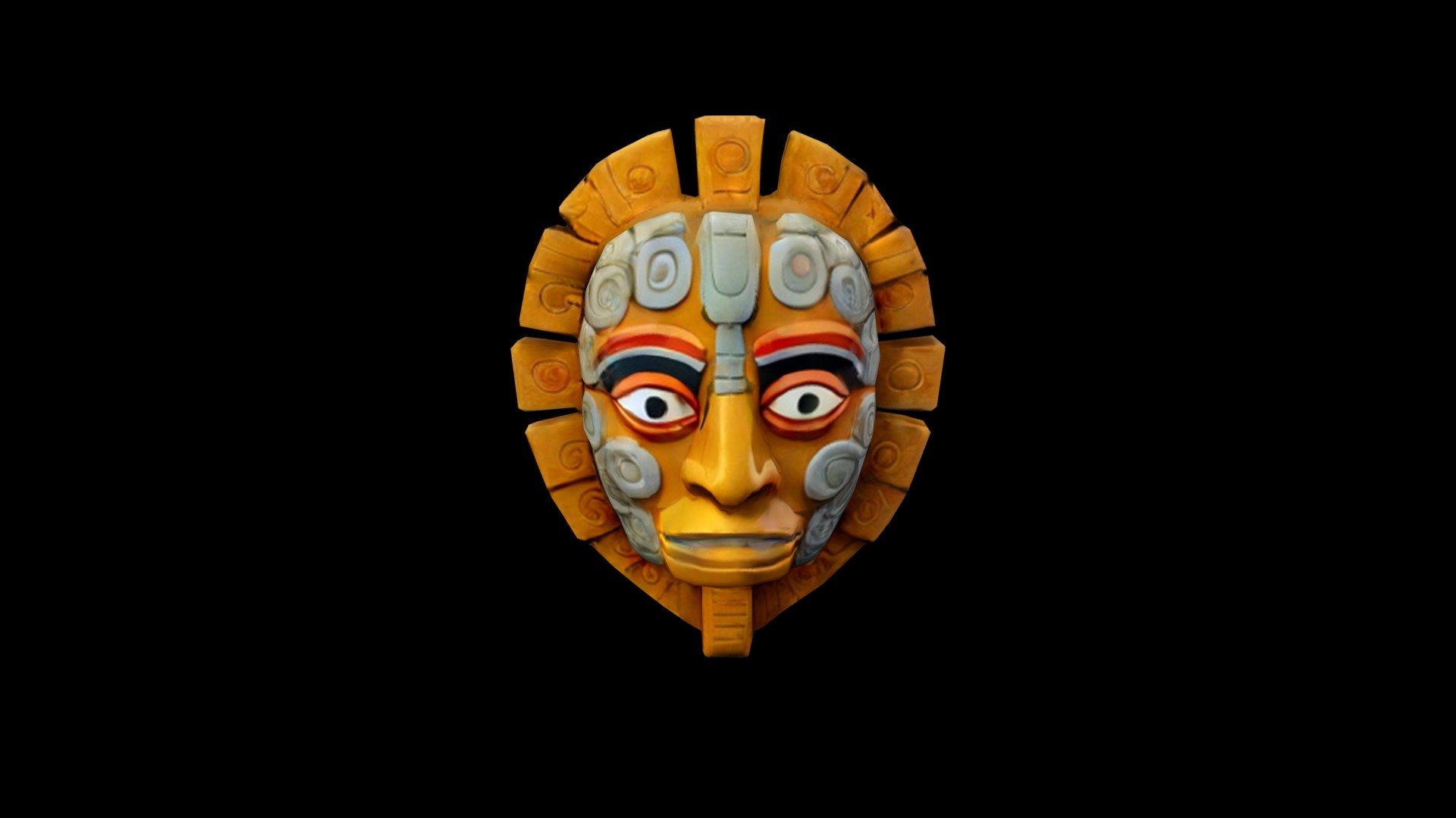 The image features a yellow mask with intricate - Download Free 3D ...