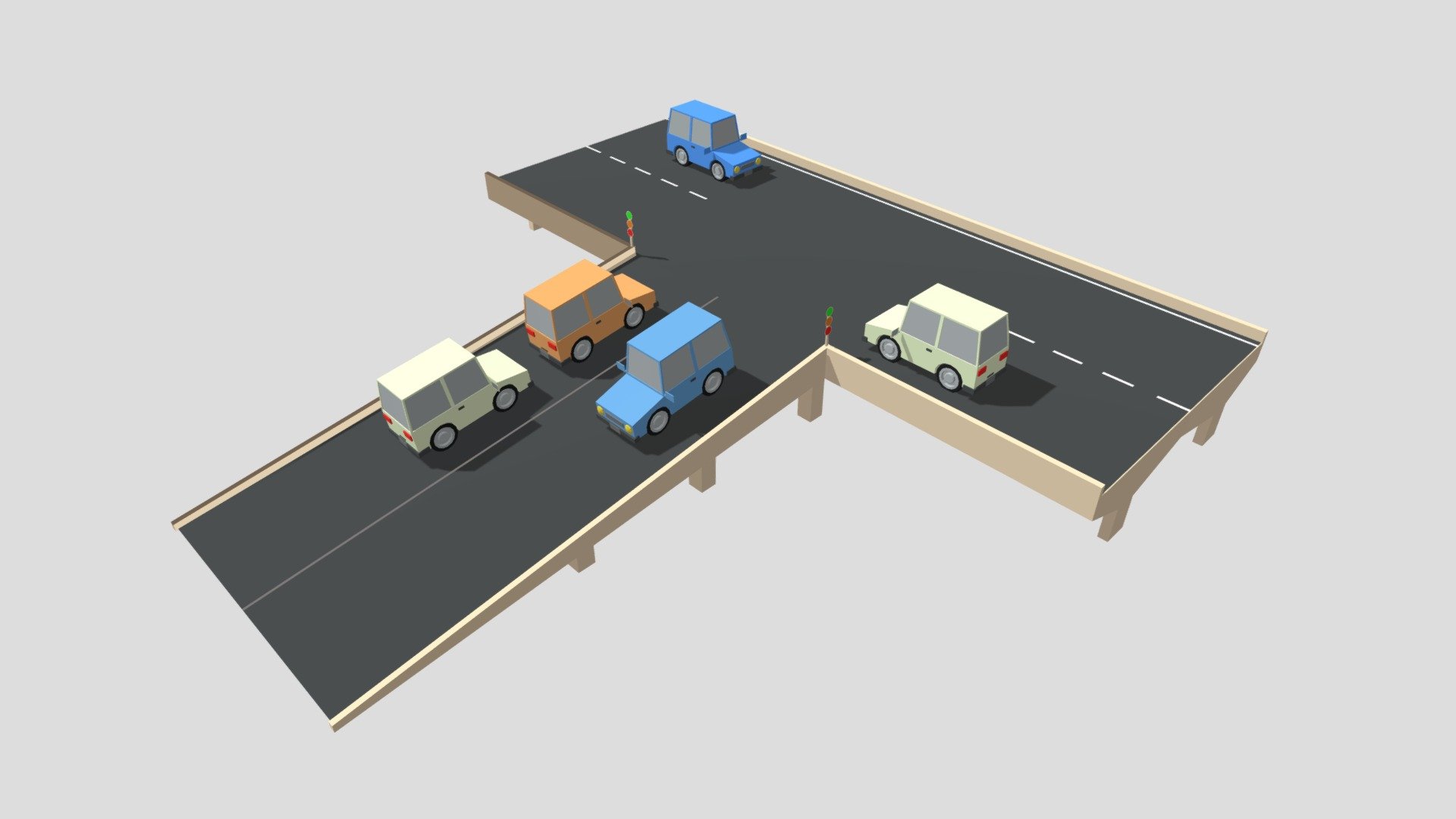 Road Intersection - 3D model by Seven.Four [58e5590] - Sketchfab