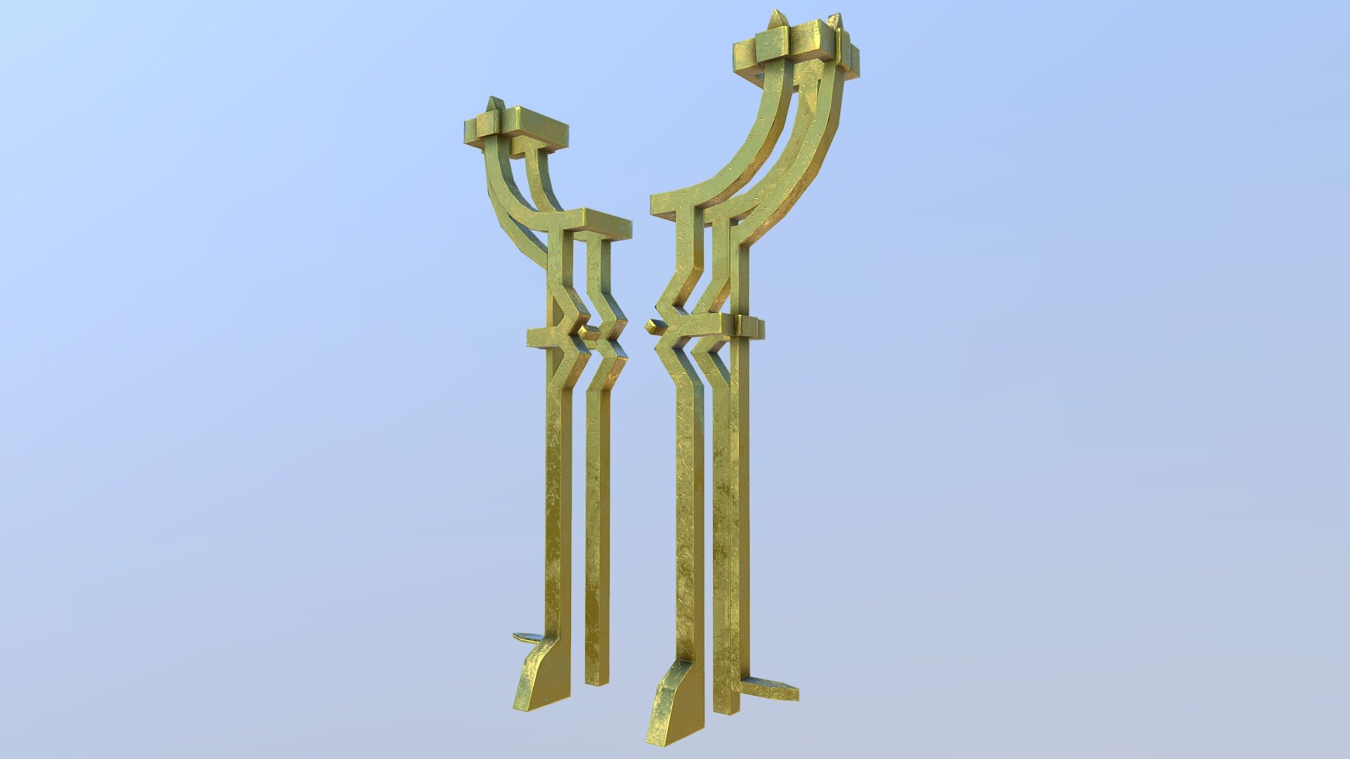 Temple main pillars gold details (asset 2) - Download Free 3D model by ...