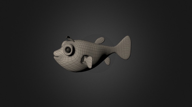 Cartoon Fish Wireframe - 3D model by Nataša Vučićević (@FluffyInu ...