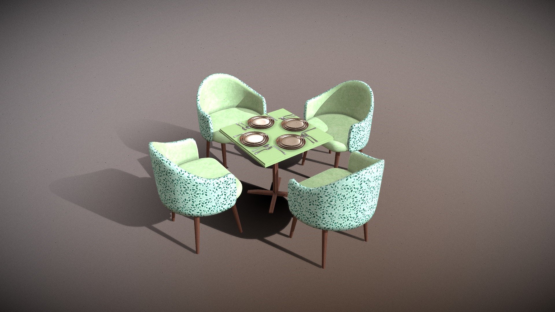 Dining Table Set - Buy Royalty Free 3D model by wingstech.3d [58fdfcc ...