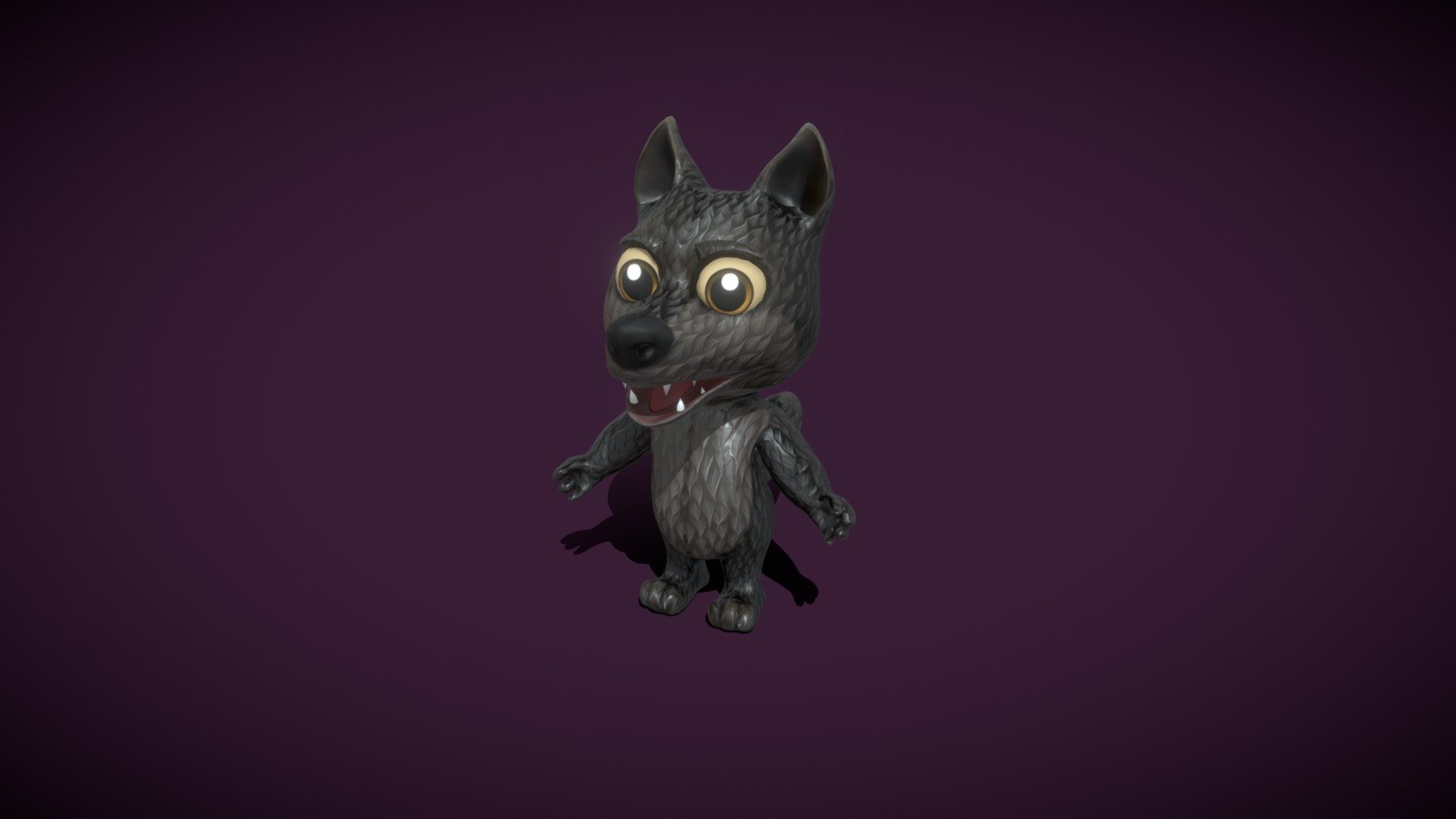 Cartoon Black Wolf Animated 3D Model - Buy Royalty Free 3D model by ...