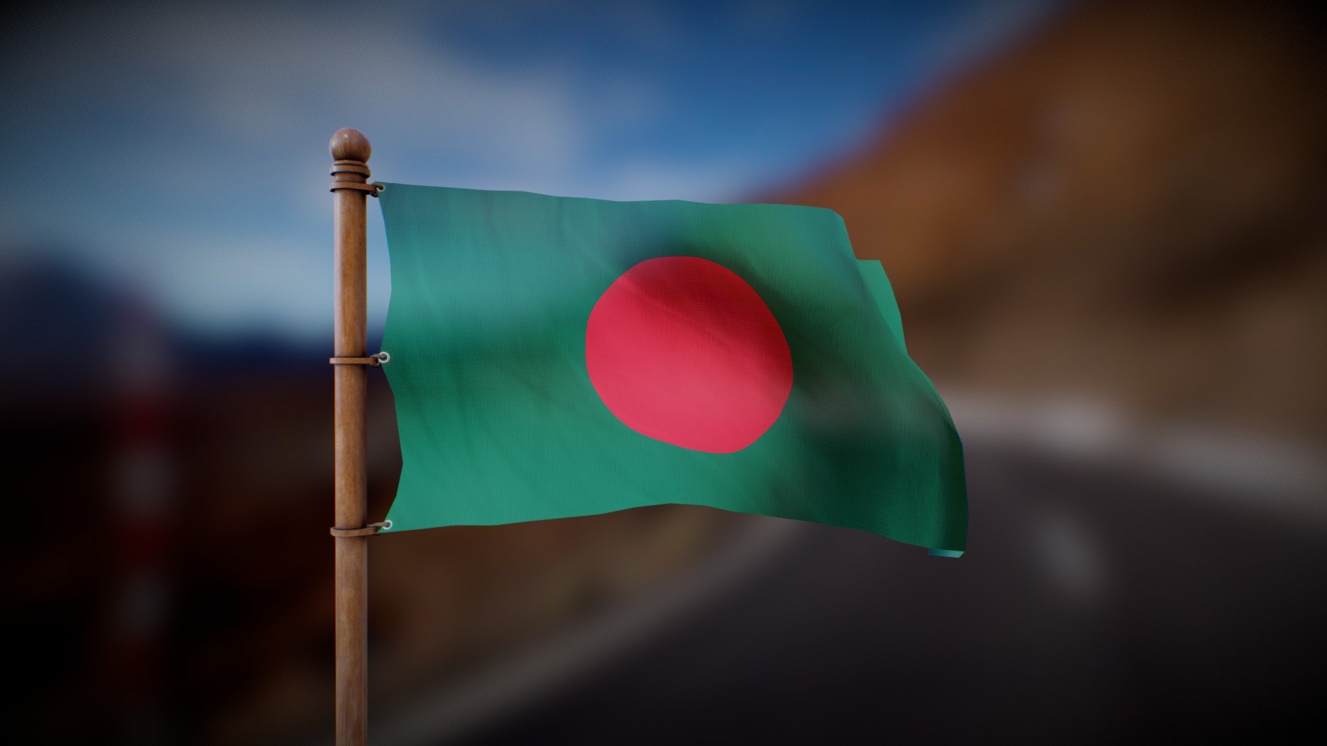 Flag of Bangladesh - Wind Animated Loop - Buy Royalty Free 3D model by ...