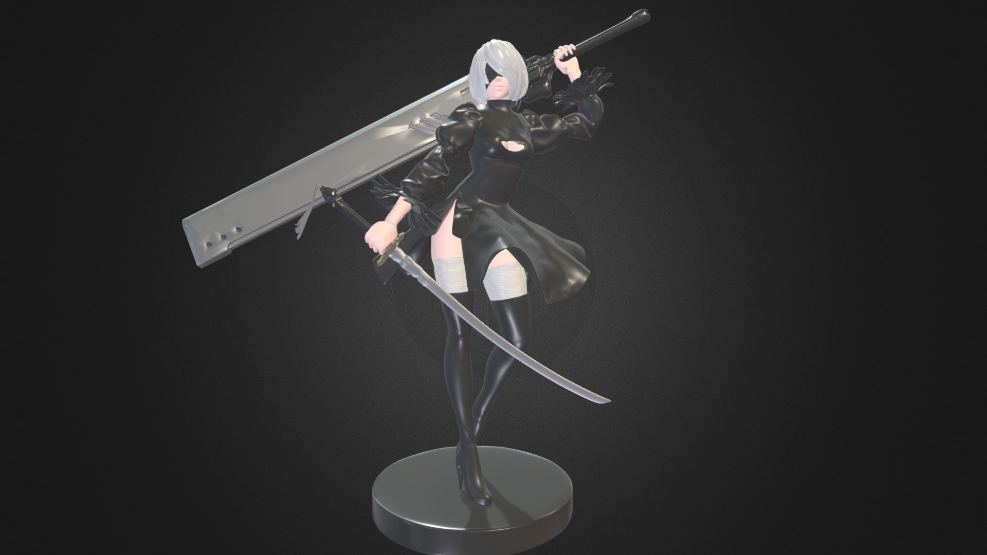 2B - NieR Automata02 - Buy Royalty Free 3D model by leijiaoshou ...